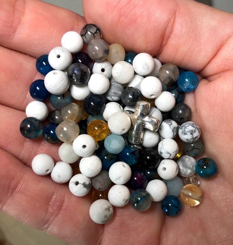 Destash Gemstone Beads, Mixed Bead Lot, Beads Bulk Package, Loose ...