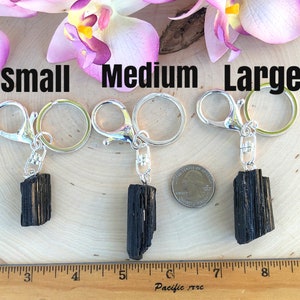 Black Tourmaline Raw Crystal Keychain, Raven Keychain, Bird Skull, Crow ...