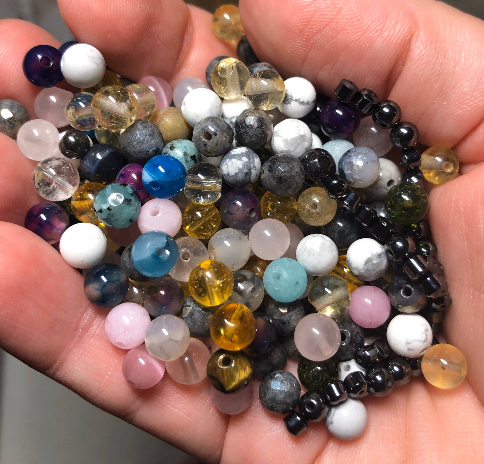 Destash Gemstone Beads, Mixed Bead Lot, Beads Bulk Package, Loose ...