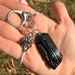 Black Tourmaline Raw Crystal Keychain, Raven Keychain, Bird Skull, Crow ...