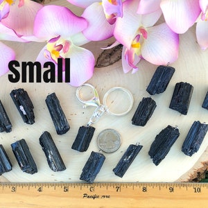 Black Tourmaline Raw Crystal Keychain, Stone Key Chain, Key Ring, Key ...