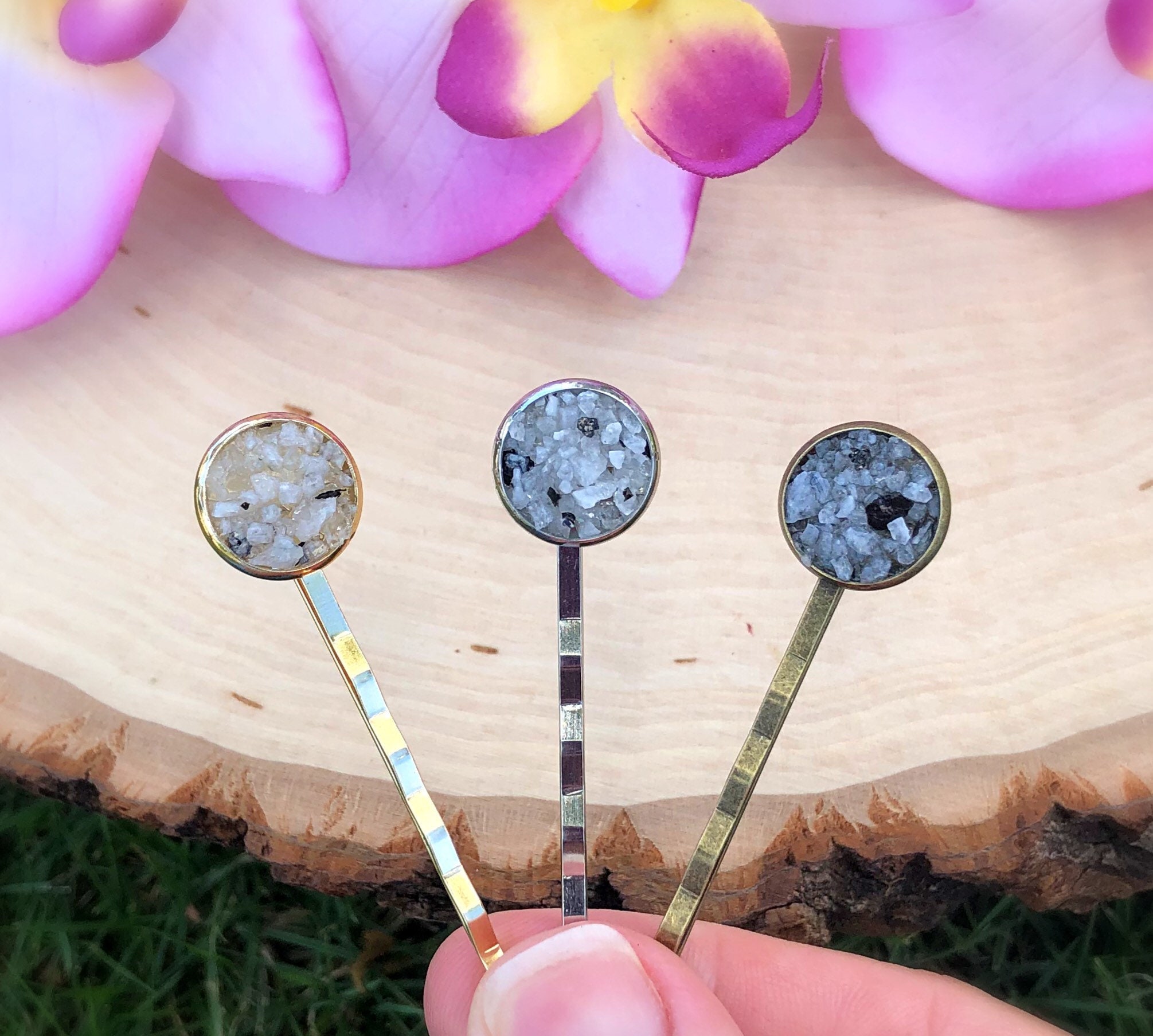 Raw Moonstone Crystal Hair Pin, Boho Bobby Pins Set, Gemstone, Stone ...