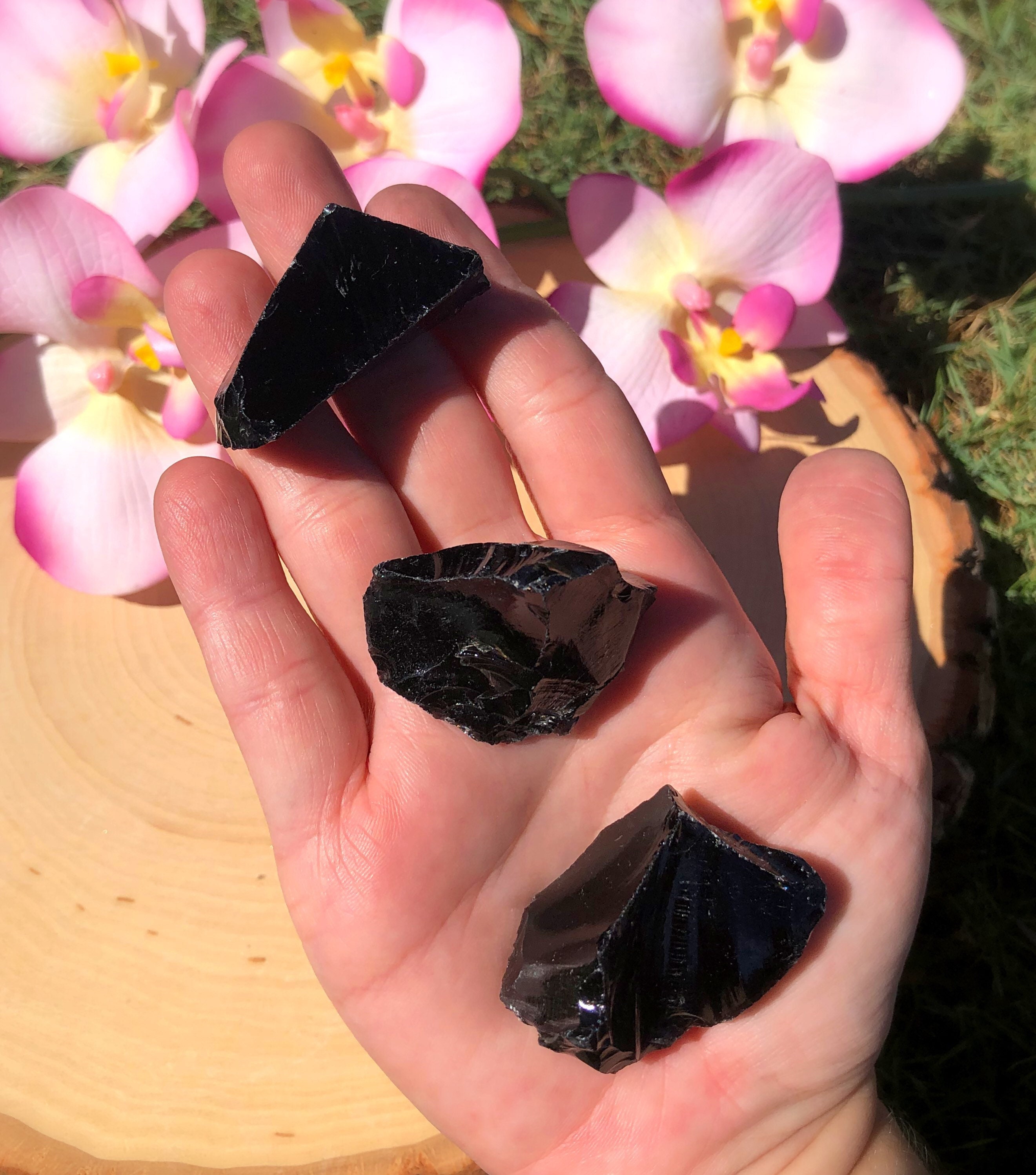Black Obsidian Chunk Raw Black Obsidian Rough Black Obsidian Bulk ...