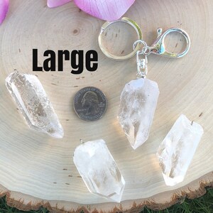 Clear Quartz Keychain, Natural Quartz Key Ring, Quartz Key Chain ...