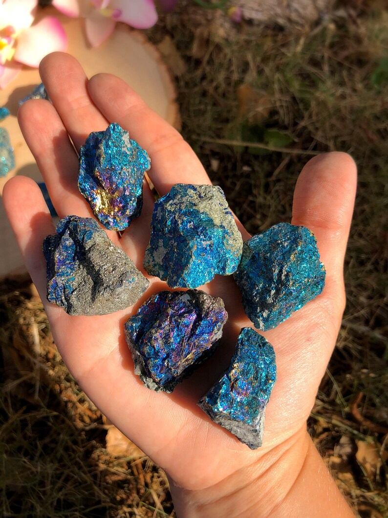 Chalcopyrite Peacock Ore Crystal Stone Cluster Quartz - Etsy