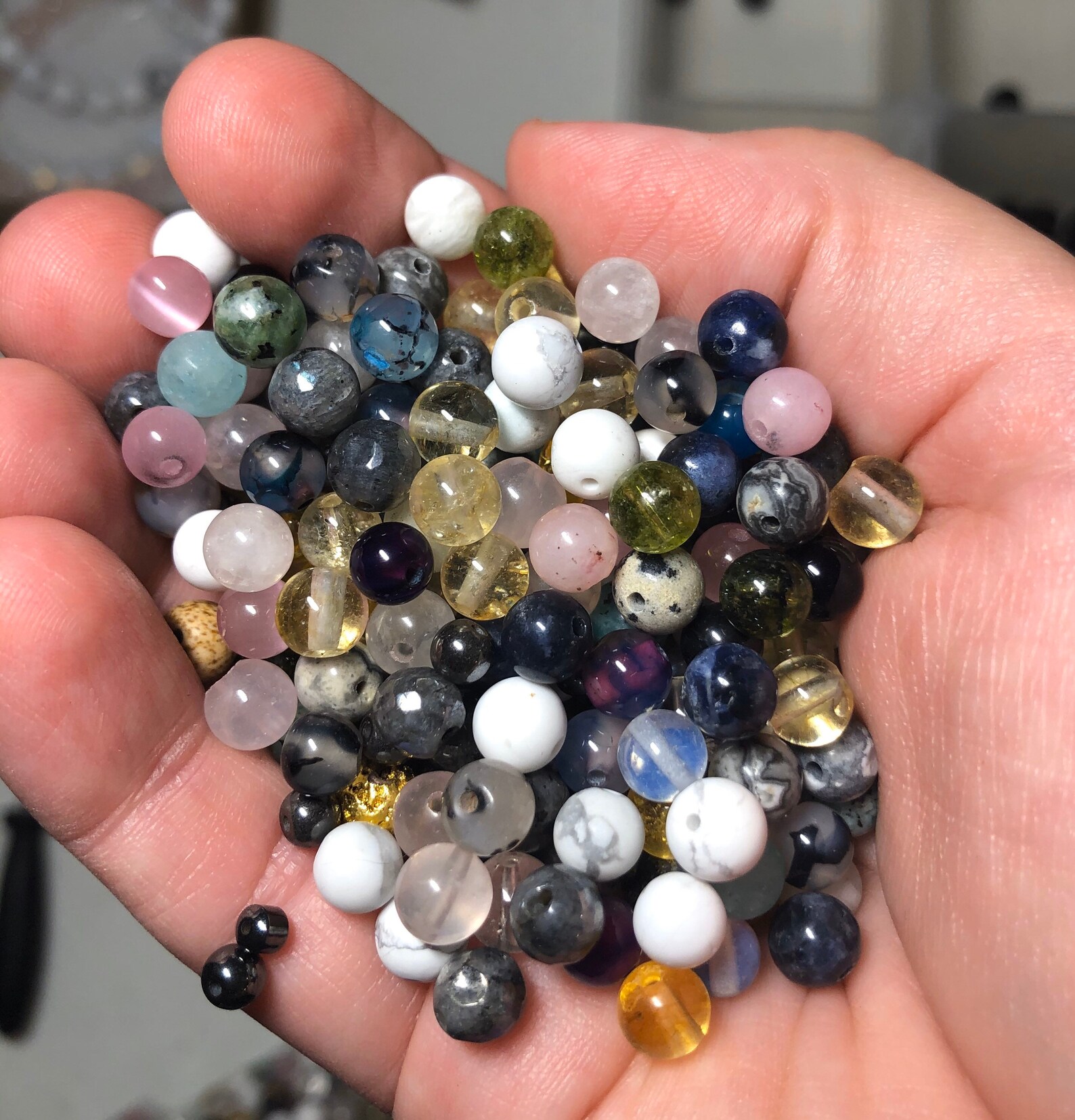 Destash Gemstone Beads, Mixed Bead Lot, Beads Bulk Package, Loose ...