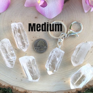 Clear Quartz Keychain, Natural Quartz Key Ring, Quartz Key Chain ...