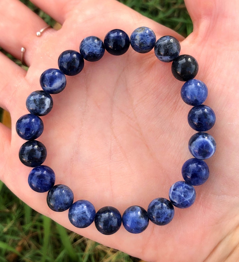Blue Sodalite Bead Bracelet Sodalite Stretch Bracelet Men - Etsy