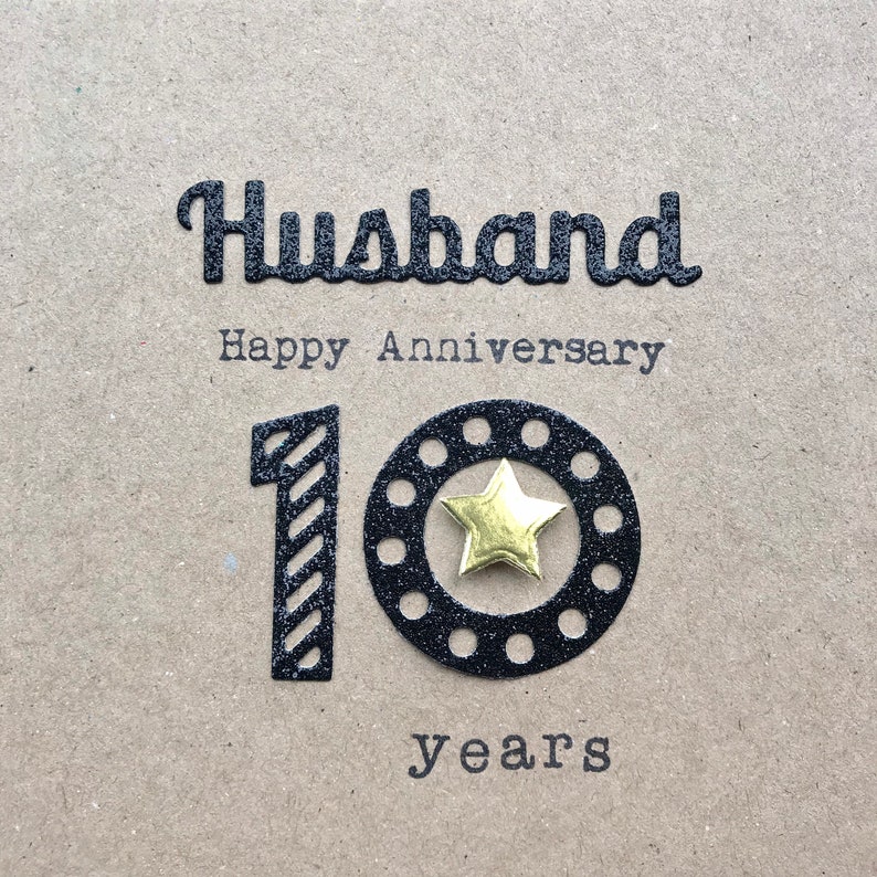 10th Wedding Anniversary Card Husband 10 Years Tin Etsy