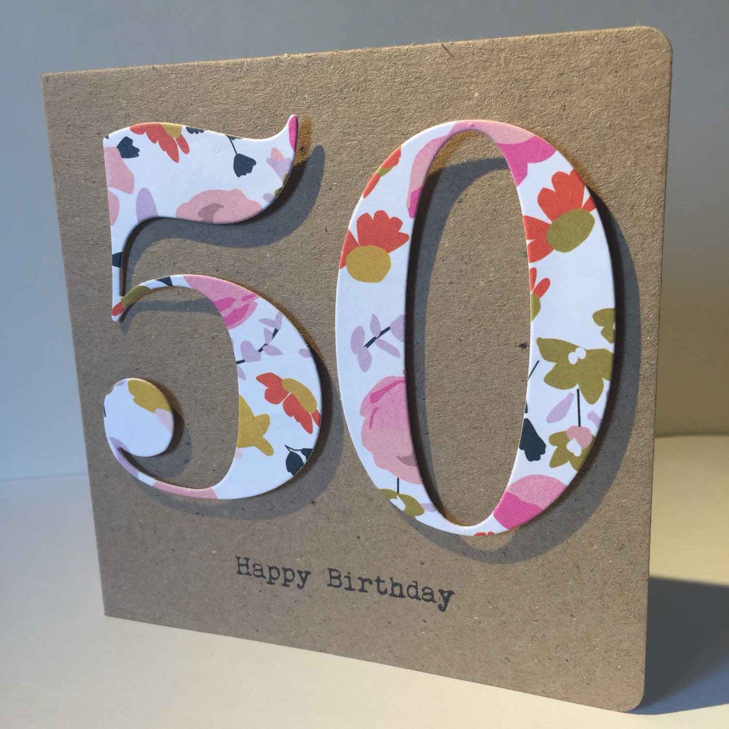 Age 50 birthday card 50 50th birthday card Handmade | Etsy