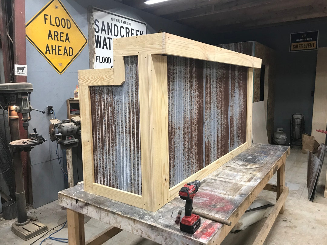 Custom Stained Rustic Bar - Etsy