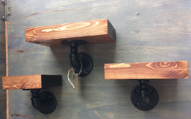 Industrial Rustic Urban Pipe Shelves Steampunk Shelves Black - Etsy