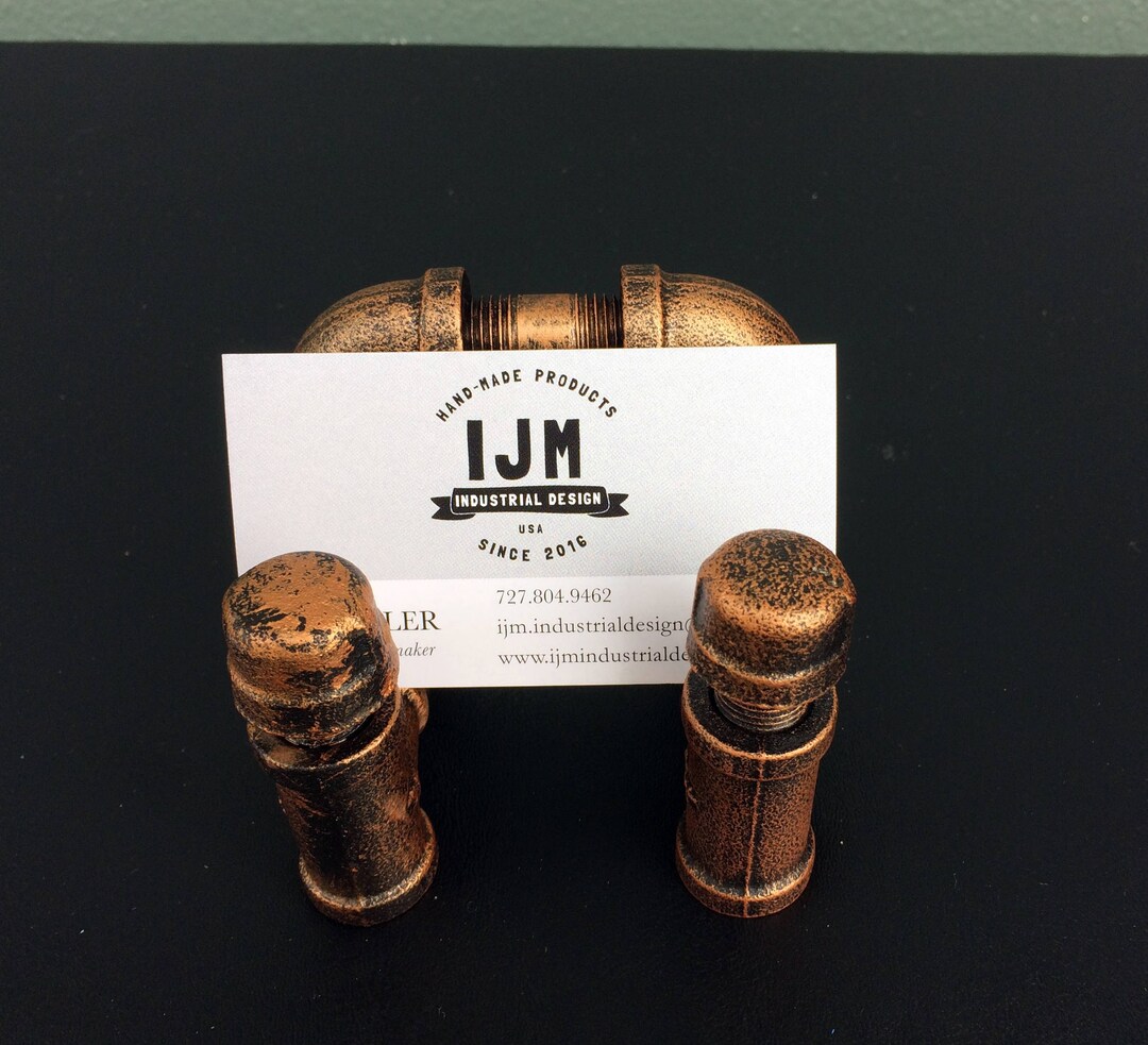 Business Card Holder Industrial Pipe Industrial Card - Etsy