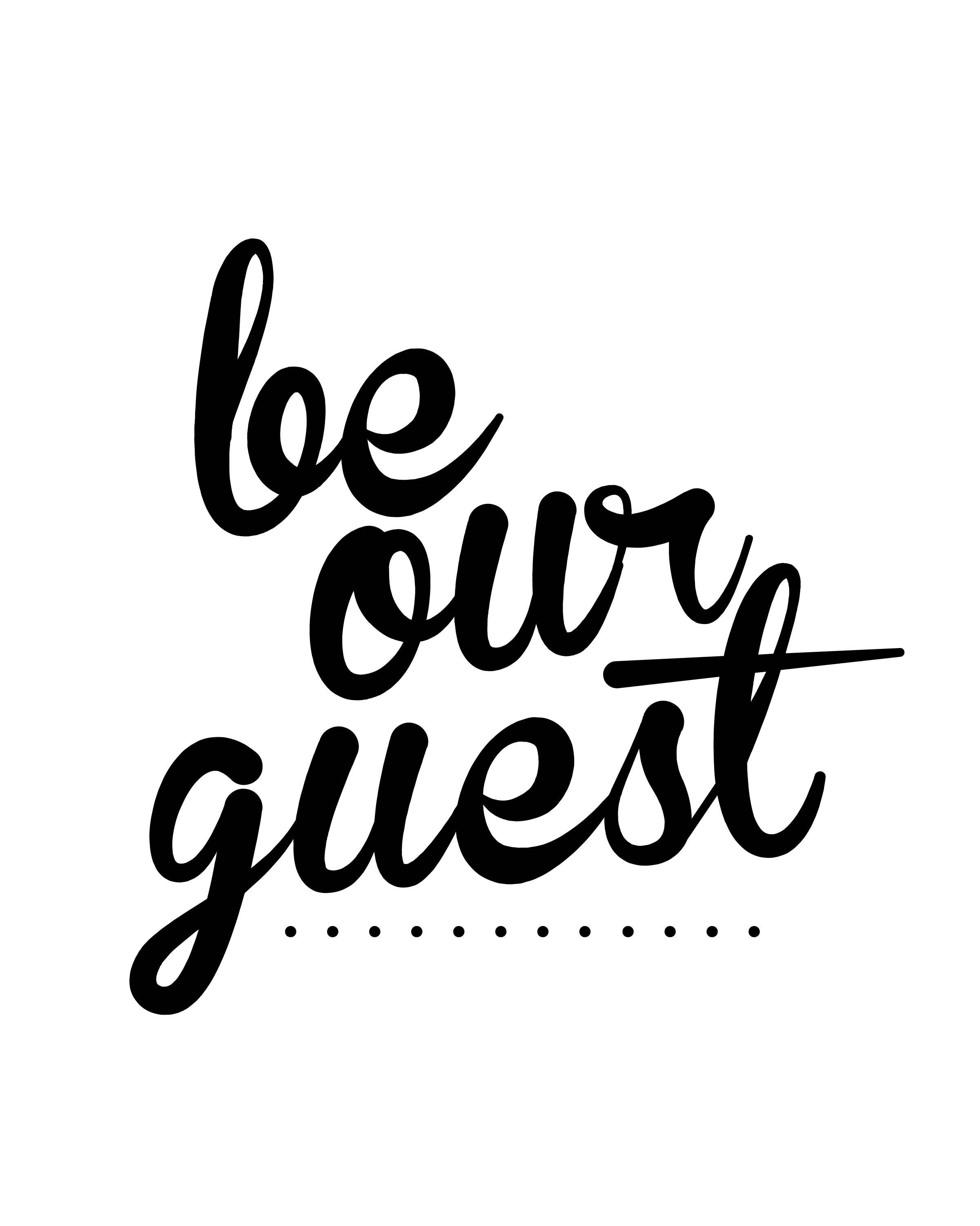 Be Our Guest Art Print - Printable - Etsy