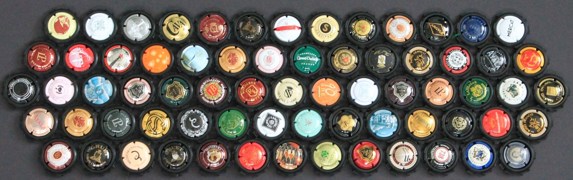 70 Cap Snaps COLLECTION PACK - 70 Pieces BLACK- Beer And/or Champagne ...