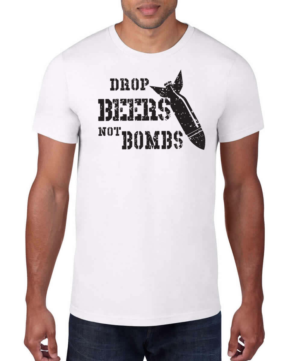 Drop Beers Not Bombs T-shirt Funny Local Craft Beer Tap Brewing Growler ...
