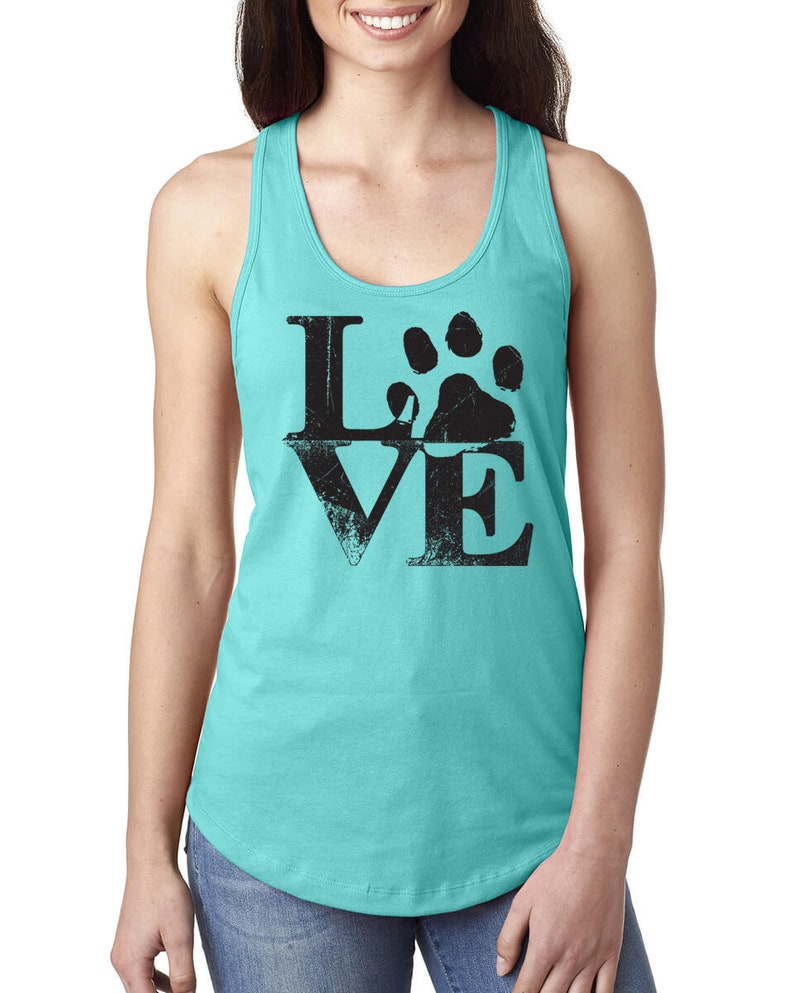 Love Paw Print Tank Top Dog Lover Puppy Kitty Cat Paws Fur - Etsy