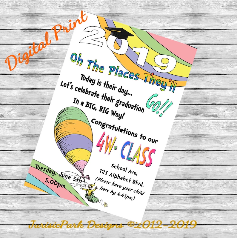 Oh the Places You'll Go Graduation Invitation Graduation | Etsy