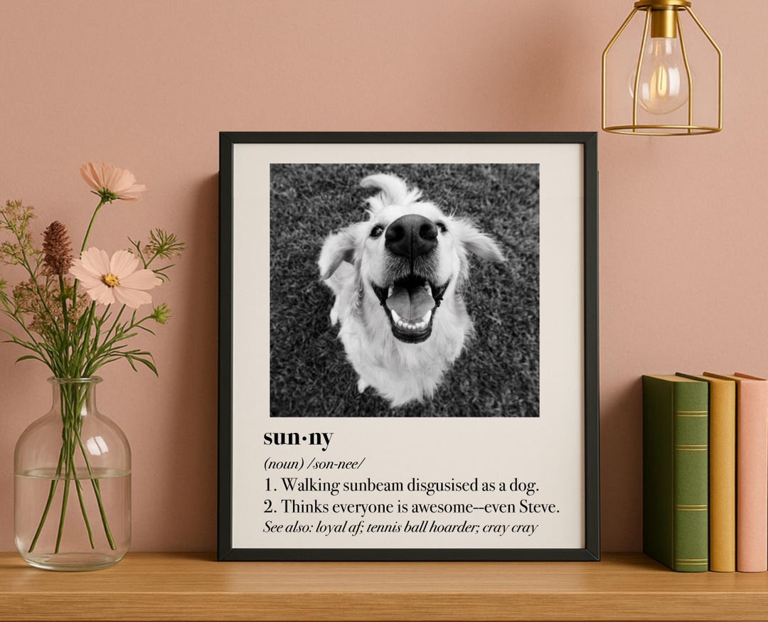 Custom Pet Definition Portrait From Photo, Dog Definition Poster, Funny ...