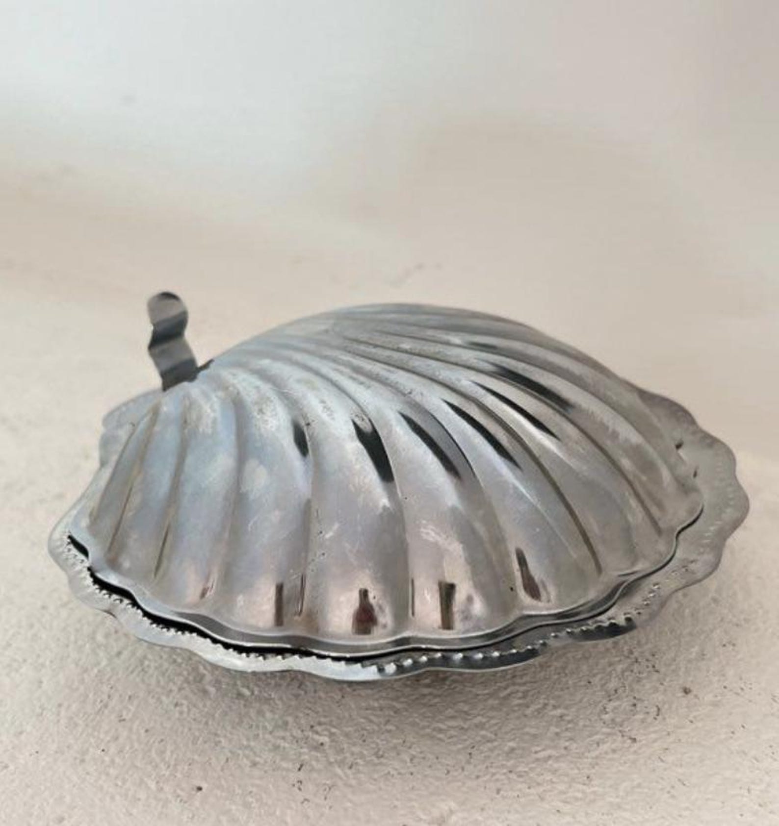 Vintage Shell Butter Dish in Chrome Metal, 60s/70s Retro Sea Soap Dish ...