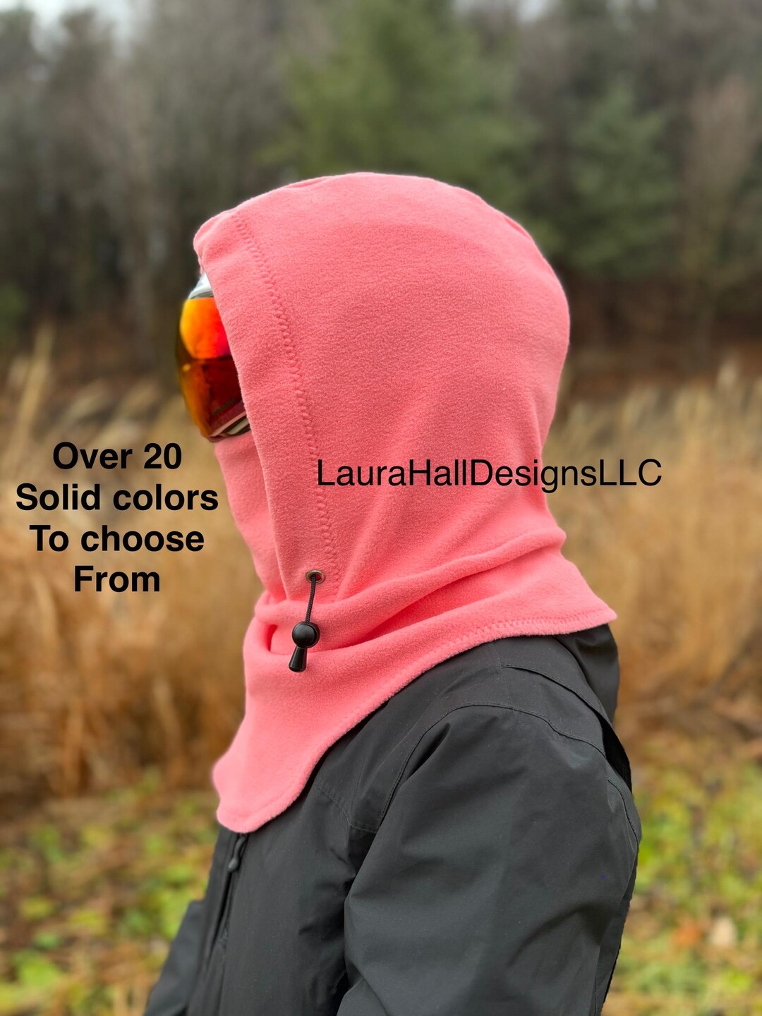 Coral Helmet Hood, Riding Helmet Hood, Snowboard Hood, Ski Hood, Fleece ...