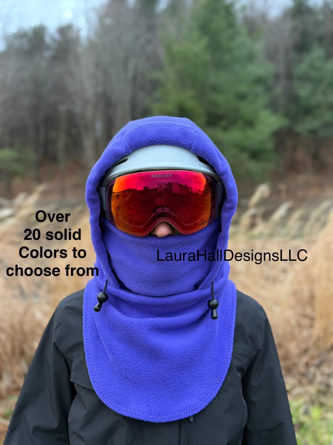 Purple Fleece Helmet Hood, Riding Helmet Hood, Snowboard Hood, Ski Hood ...
