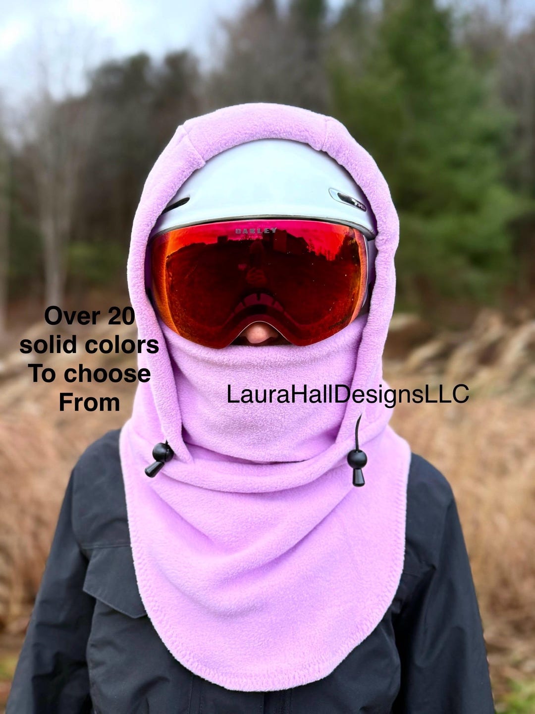 Orchid Fleece Helmet Hood, Riding Helmet Hood, Snowboard Hood, Ski Hood ...