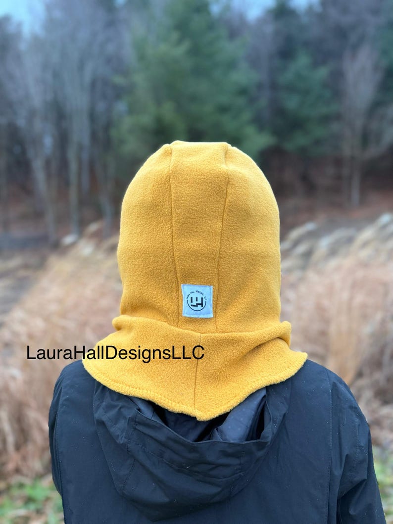 Mustard Fleece Helmet Hood, Riding Helmet Hood, Snowboard Hood, Ski ...