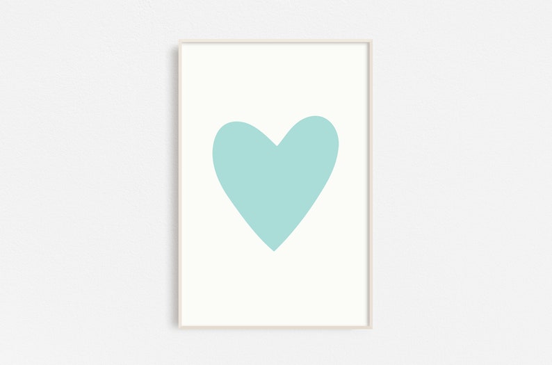 Blue Heart Poster | Love Art | Heart Print | Printable Art | Nursery ...