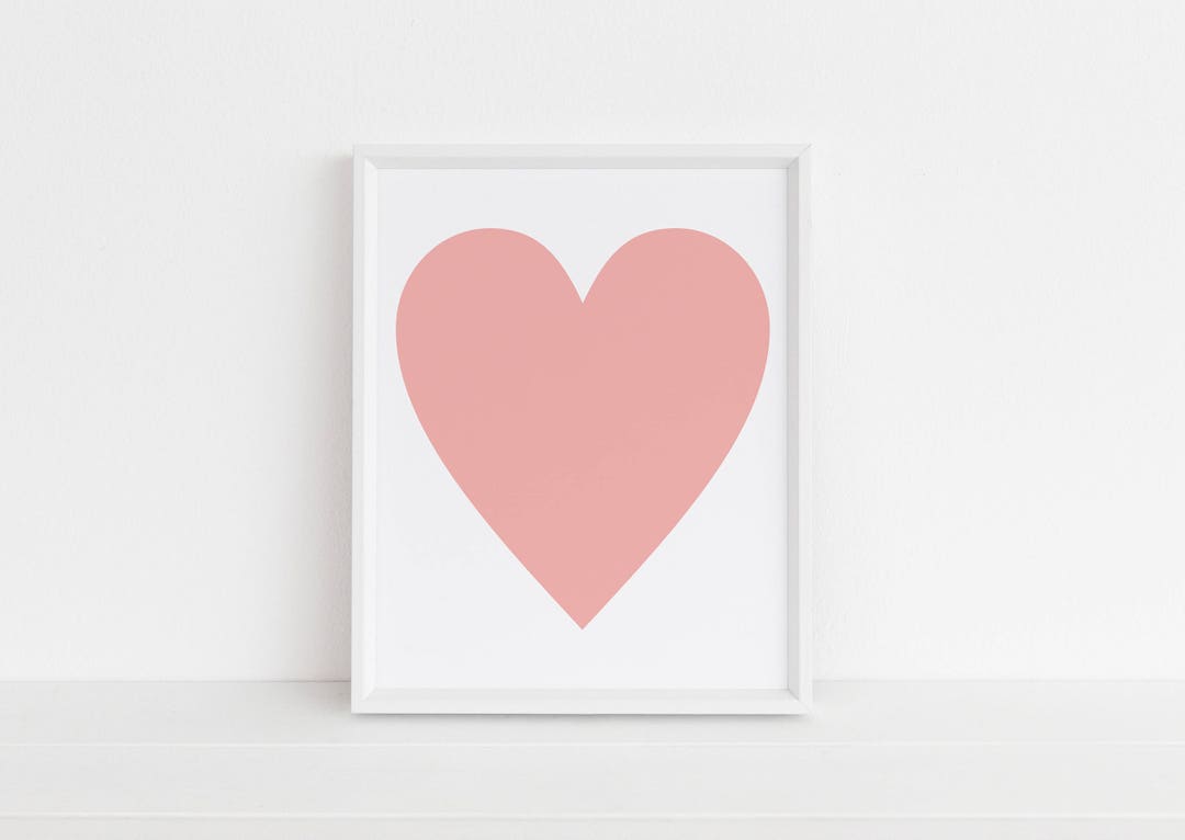 Light Pink Heart Print Love Art Heart Print Printable Art Nursery Art ...