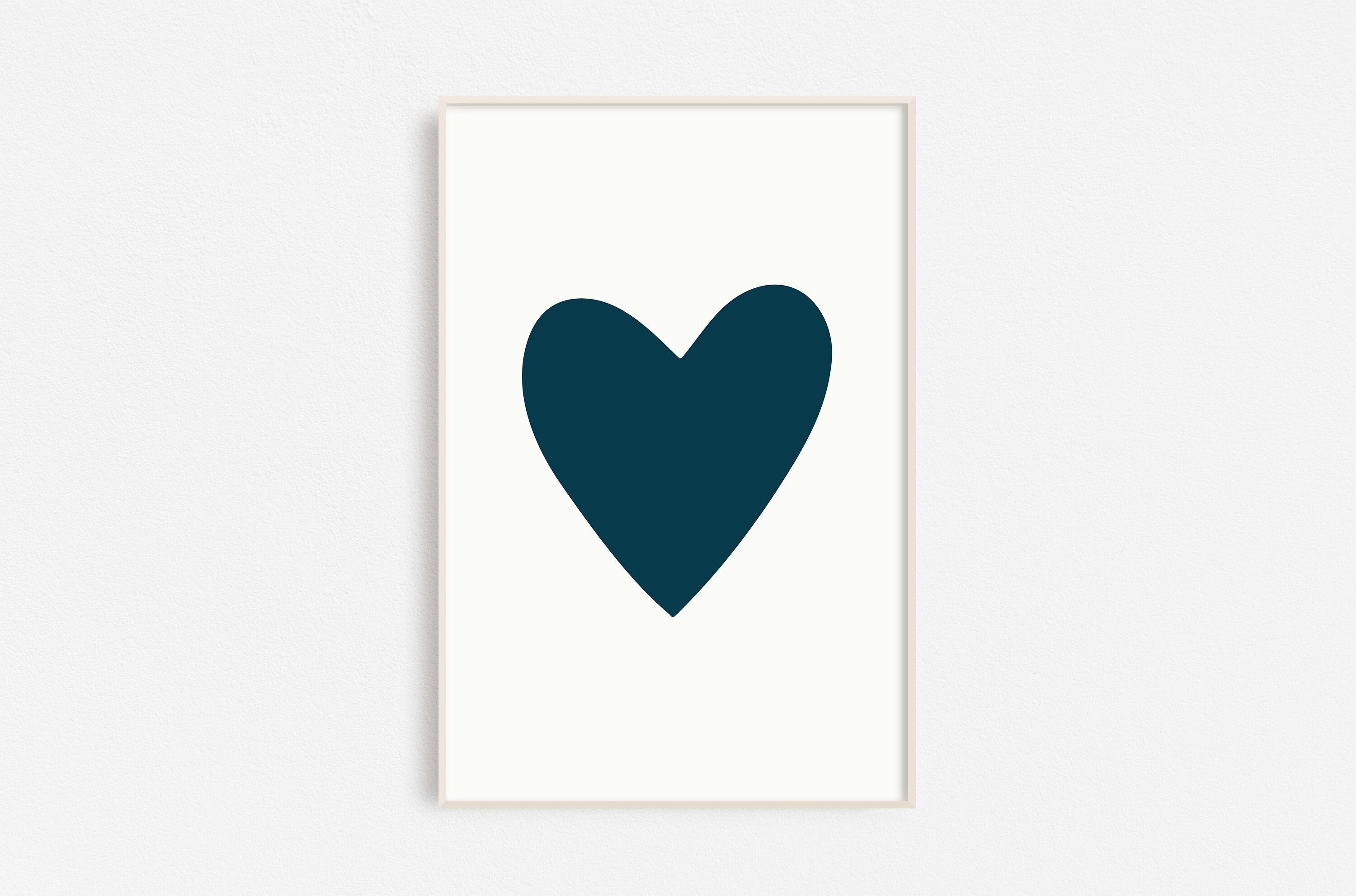Navy Heart Poster Love Art Heart Print Printable Art Nursery Art ...
