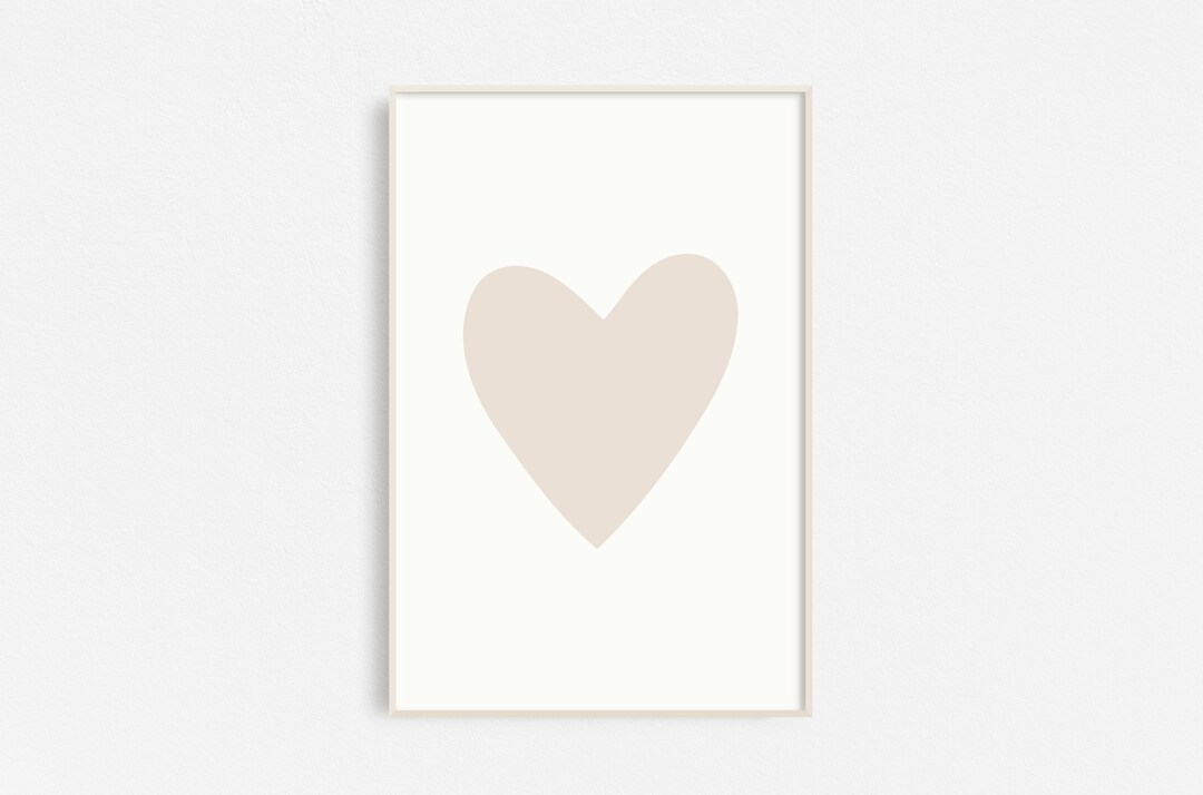 Neutral Heart Poster | Love Art | Heart Print | Printable Art | Nursery ...