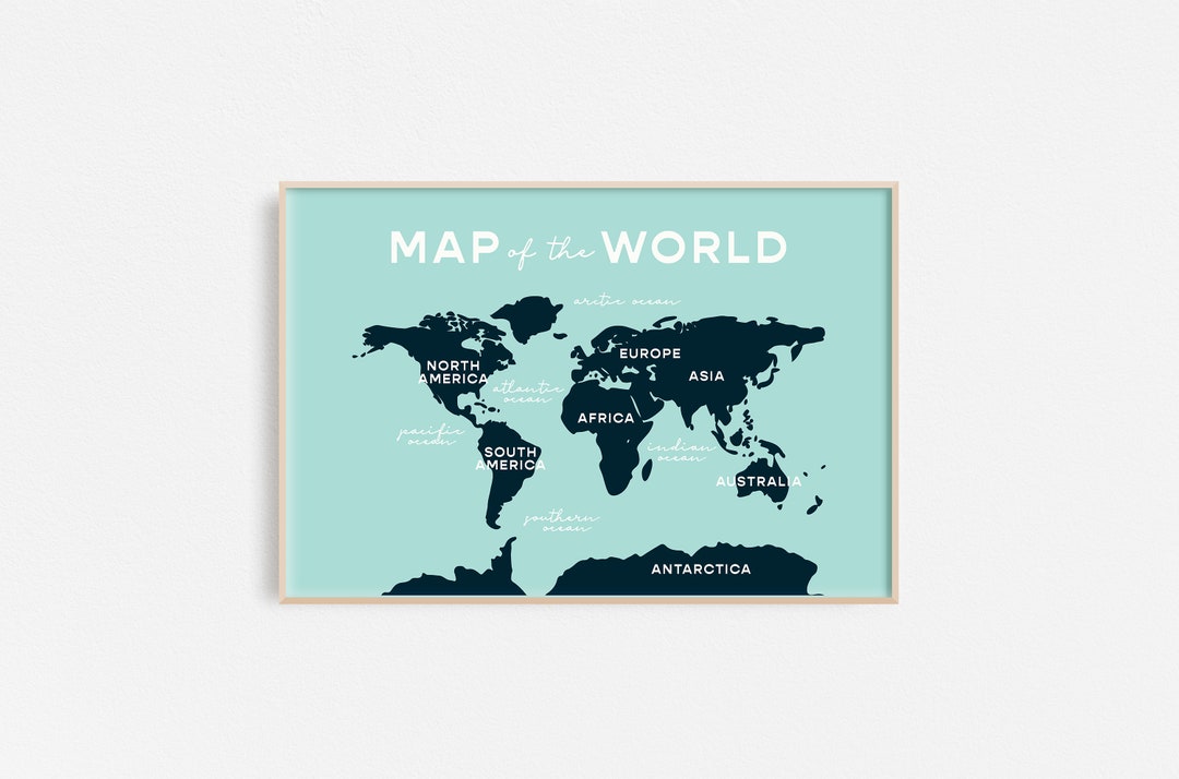 Map of the World Poster Geography Art Map Print Globe - Etsy