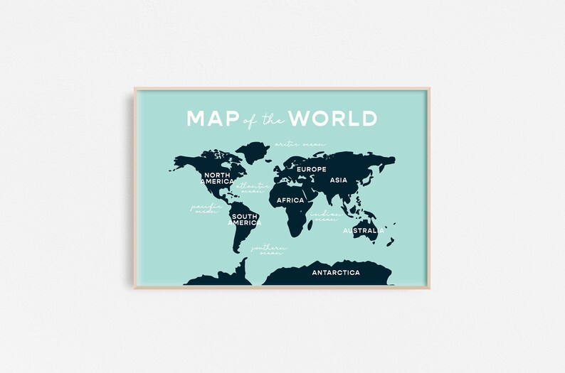Map of the World Poster Geography Art Map Print Globe - Etsy