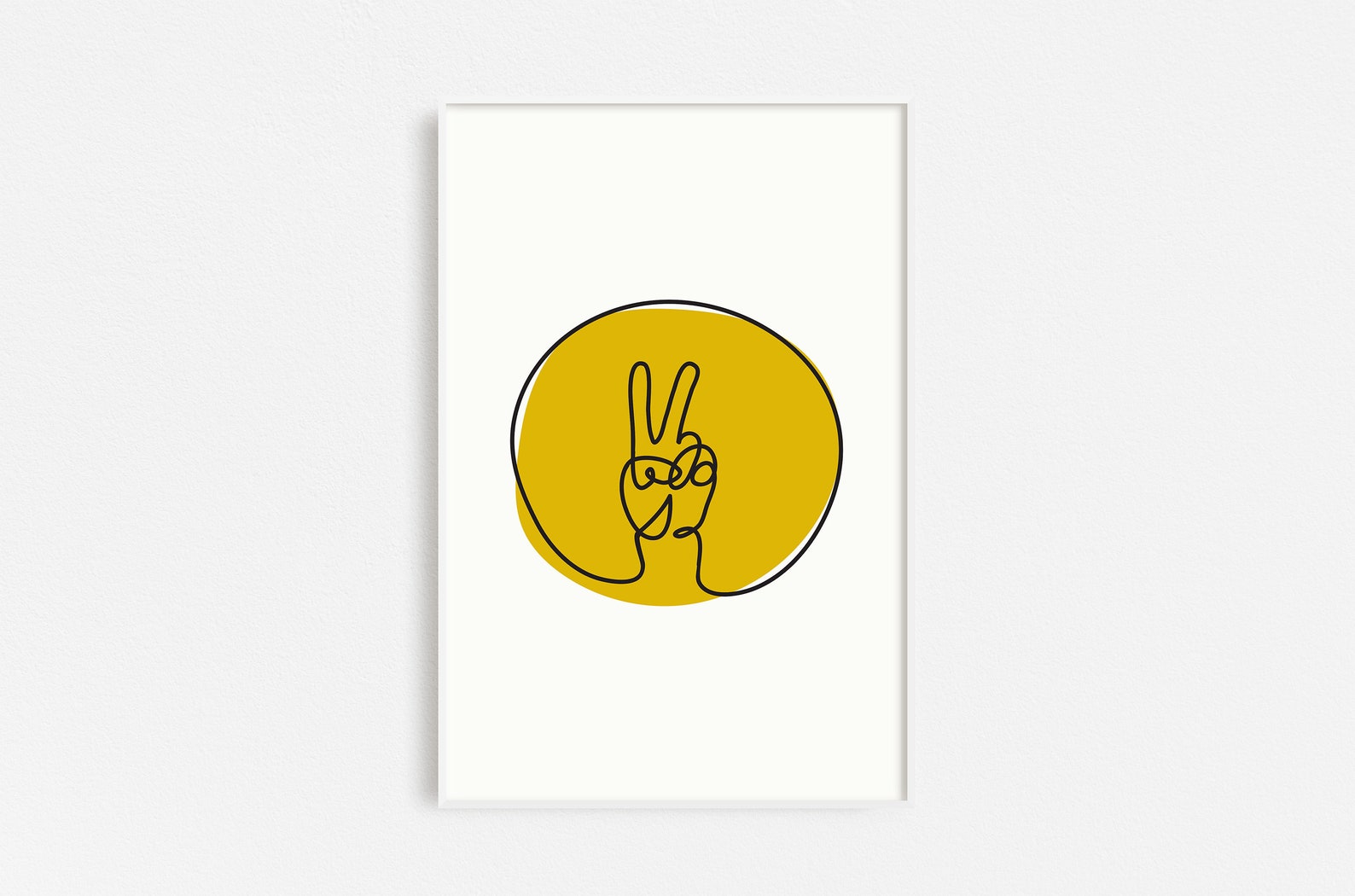 Peace Sign Poster | Continuous Line Art | Boho Print | Peace Print ...