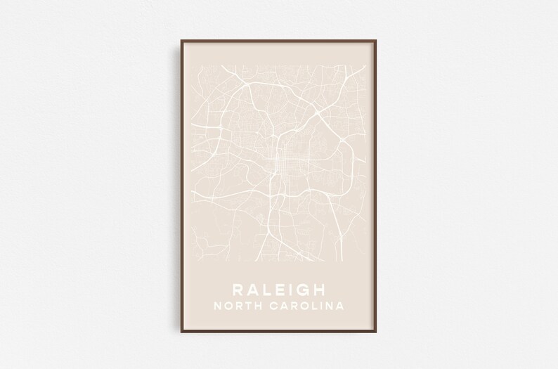 Raleigh Map Poster | Raleigh, North Carolina | Map Print | Raleigh ...