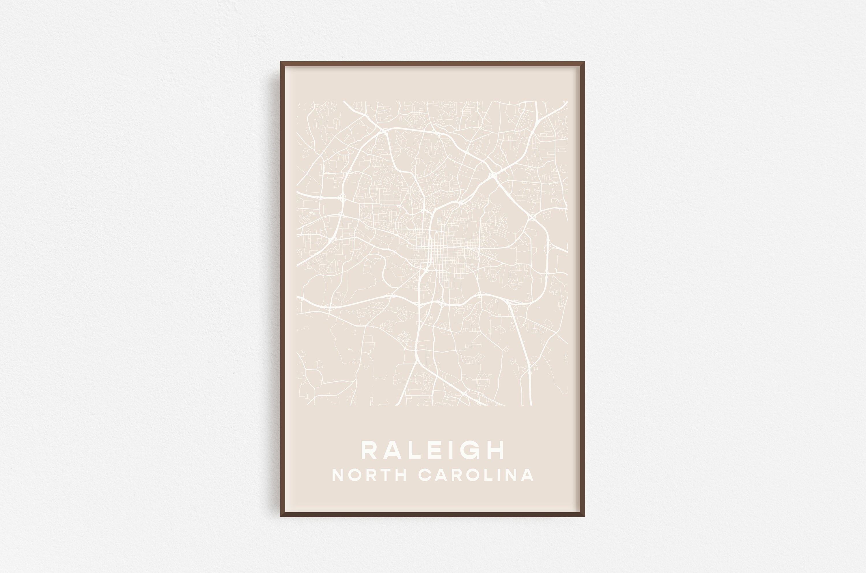 Raleigh Map Poster Raleigh, North Carolina Map Print Raleigh Printable ...