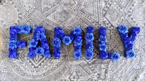 6 Floral Letter Blue Floral Letter Wall Decor Floral Decor | Etsy