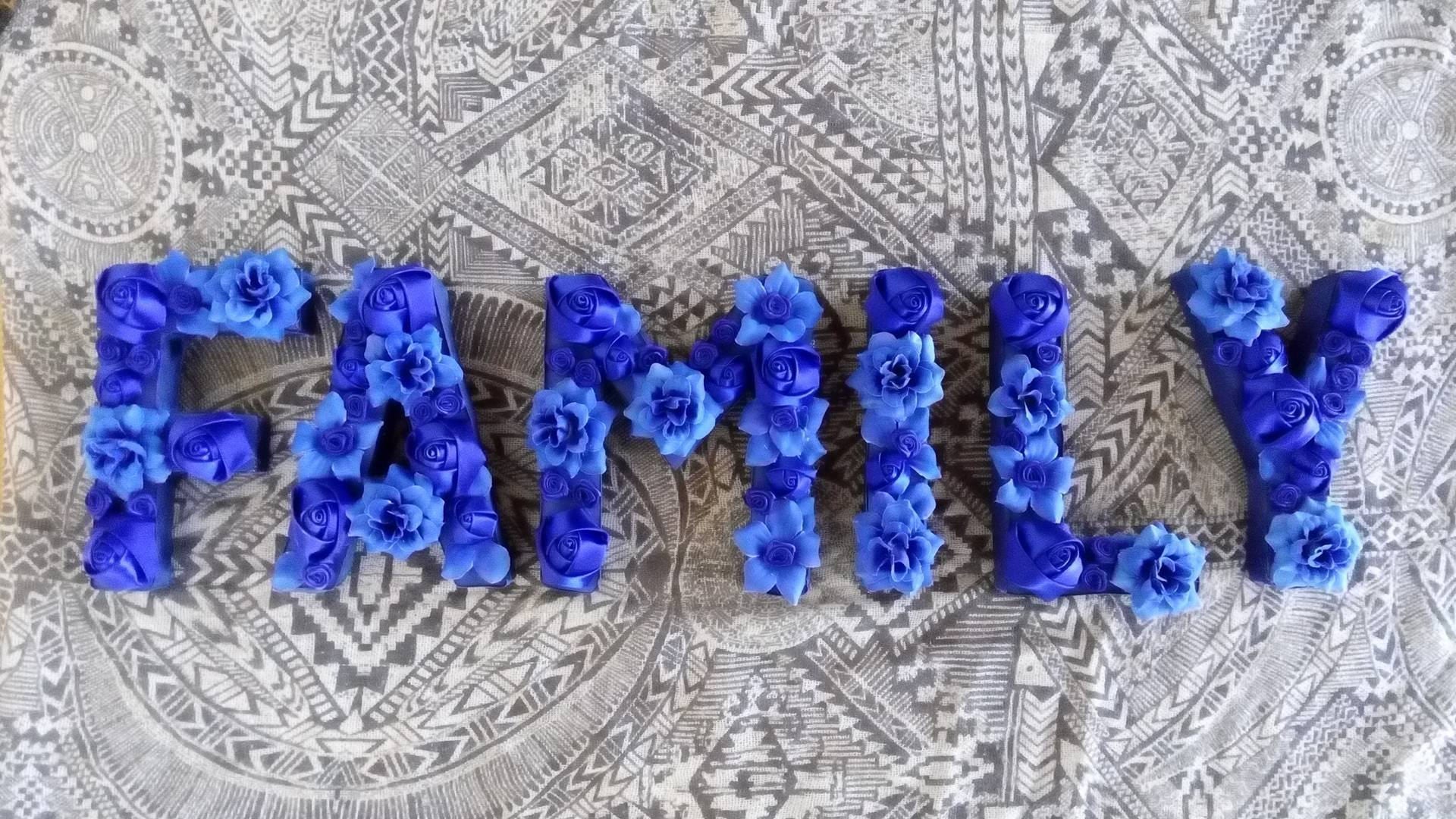 6 Floral Letter Blue Floral Letter Wall Decor Floral Decor - Etsy