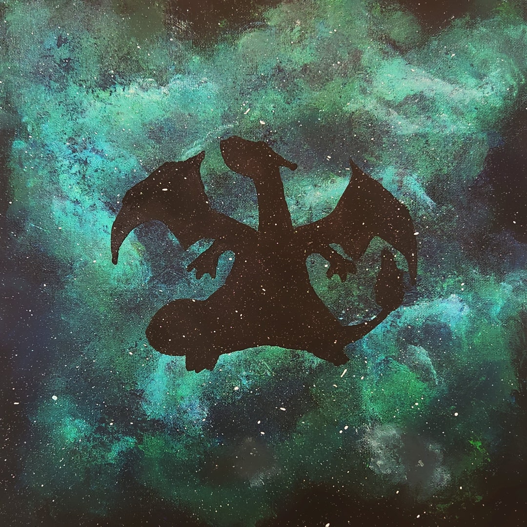 Charizard Glowing Painting Hand Painted Pokémon Art - Etsy