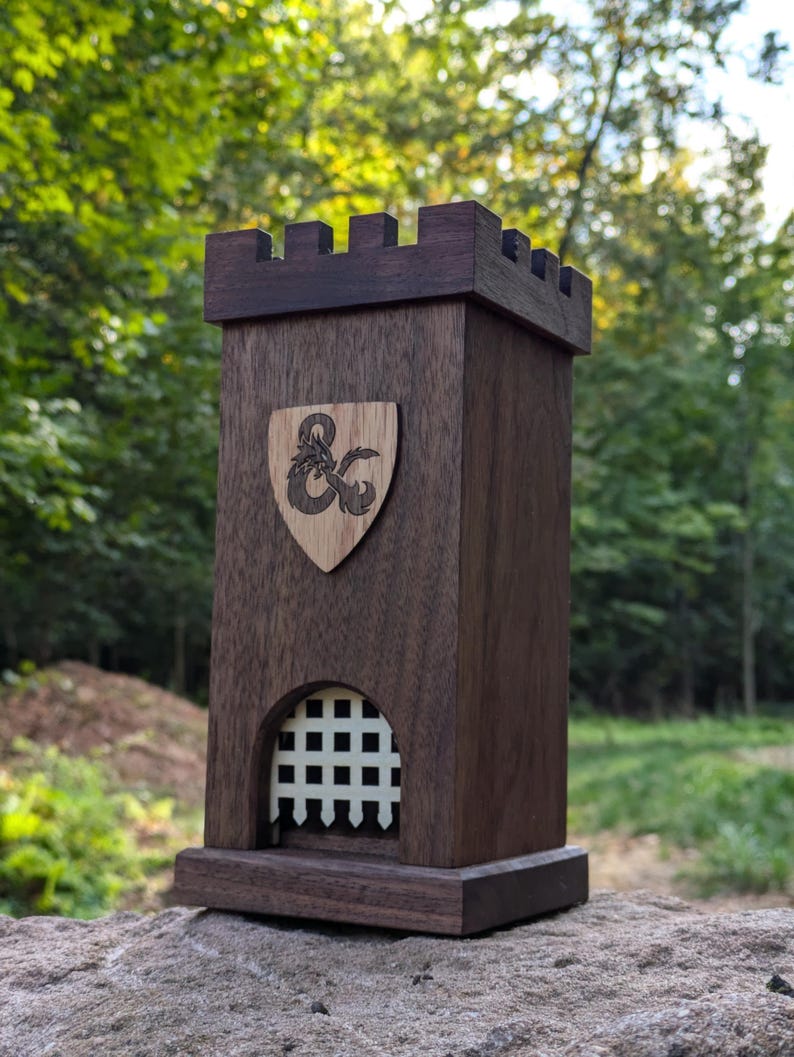 Dungeons and Dragons Dice Tower Handmade Walnut Hardwood - Etsy