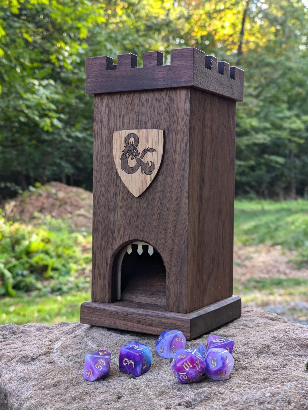 Dungeons and Dragons Dice Tower Handmade Walnut Hardwood - Etsy
