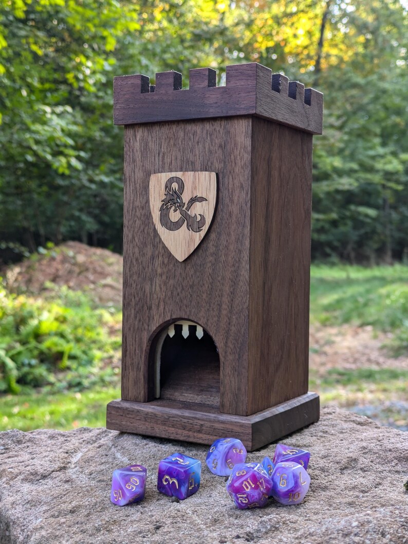 Dungeons and Dragons Dice Tower Handmade Walnut Hardwood - Etsy