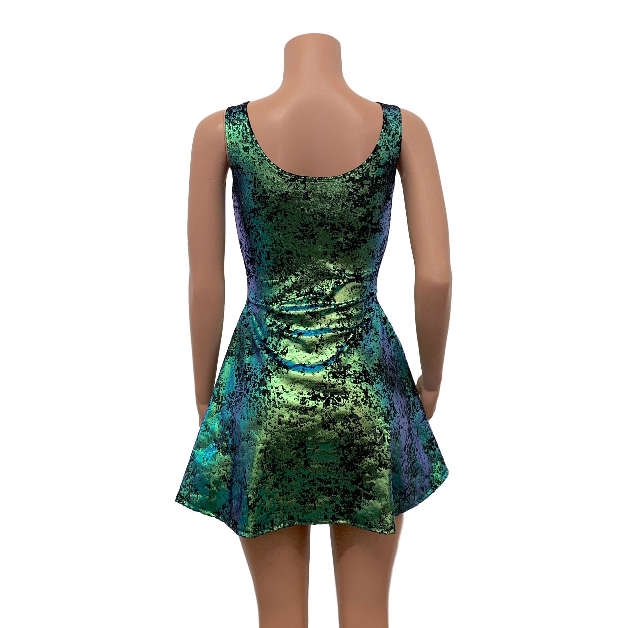 Lace-up Open-front Dress - Green on Black Gilded Velvet | Rave Dress ...