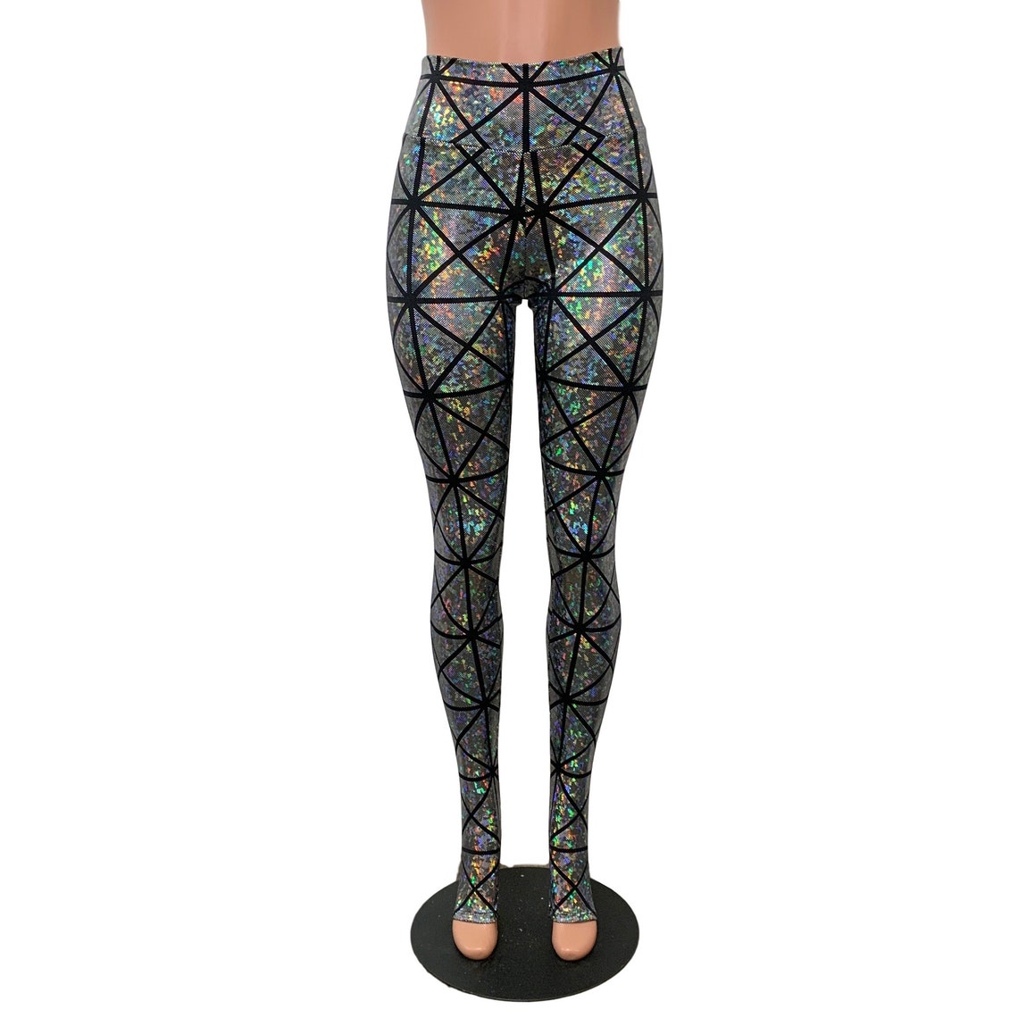Silver Glass Pane Holographic Stirrup Leggings | Aerial Leggings, Disco ...