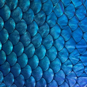 Holographic Mermaid Scales Poly Spandex Stretch Fabric By-the-yard ...