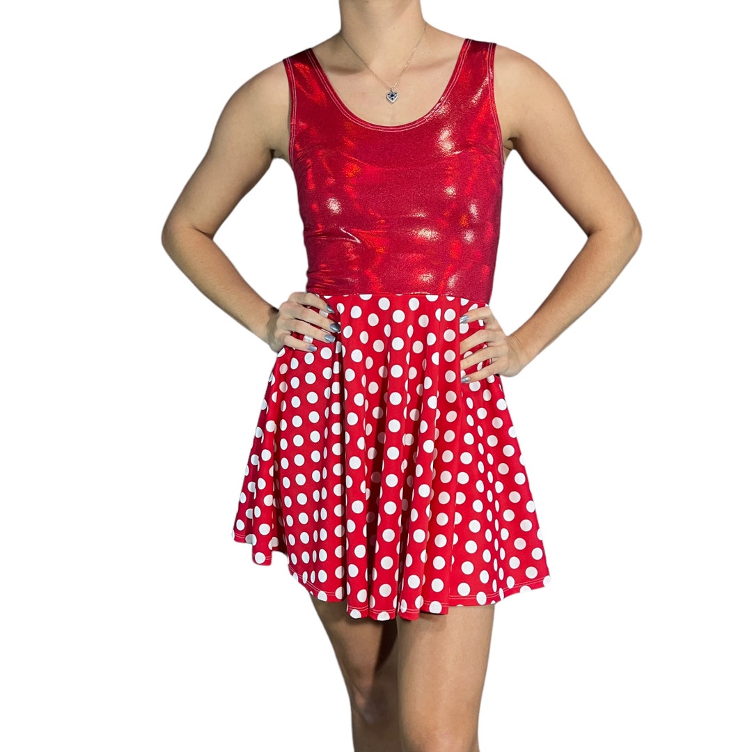 Polka Dot Dress, Red Minnie Dress for Costume | Fit N Flare Skater ...