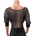 Dolman Crop Top in Black Mesh Sheer Loose Tee Rave Top - Etsy