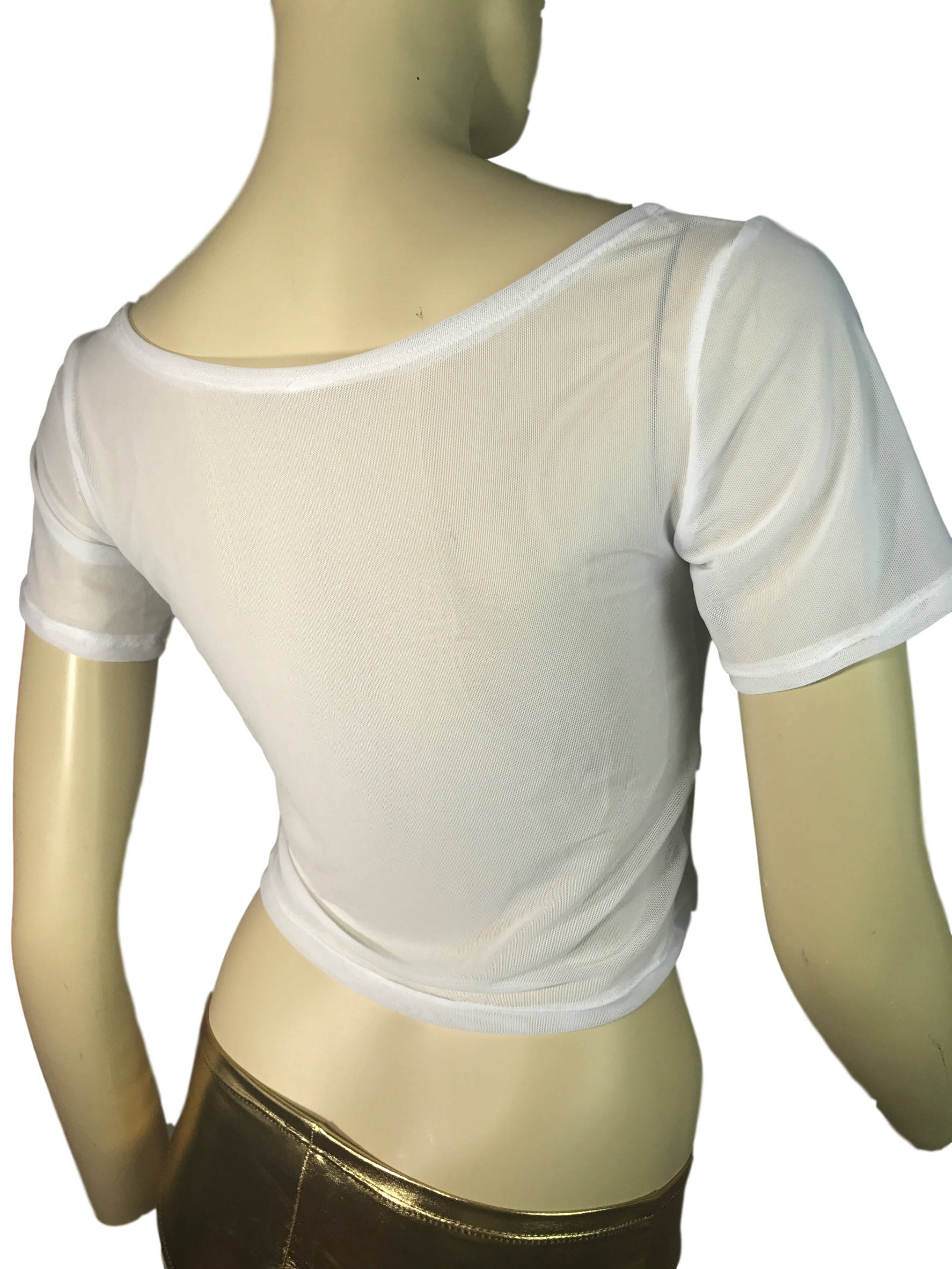 White Mesh Cropped Tee Shirt Top, Rave Wear, Festival Top - Etsy