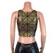 Gold Glass Pane Holographic Mesh Inset Crop Top Rave Clothing, Festival ...